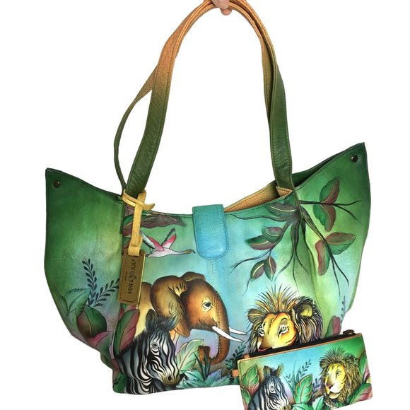 Anuschka | Bags | Anuschka Never Used Handpainted Leather Shopper Tote ...